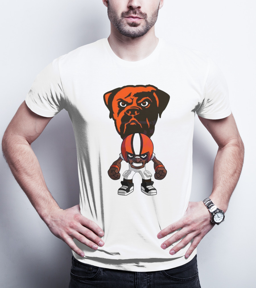 Cleveland Browns NFL Rush Zone Cartoon Character Dog 2025 T-Shirt