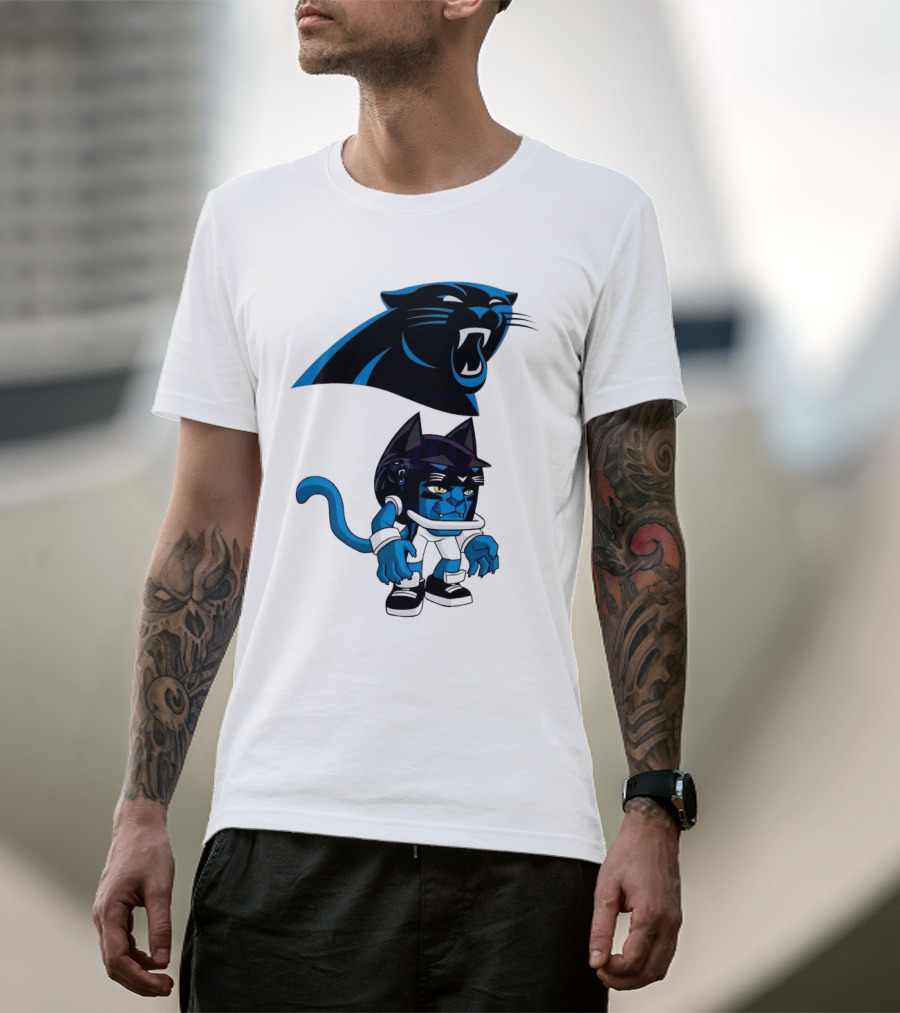 Rush Zone Carolina Panthers NFL Cartoon Character 2025 Football Mascot T-Shirt