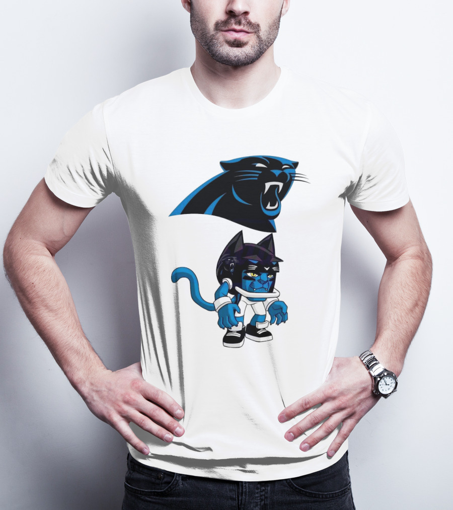 Rush Zone Carolina Panthers NFL Cartoon Character 2025 Football Mascot T-Shirt