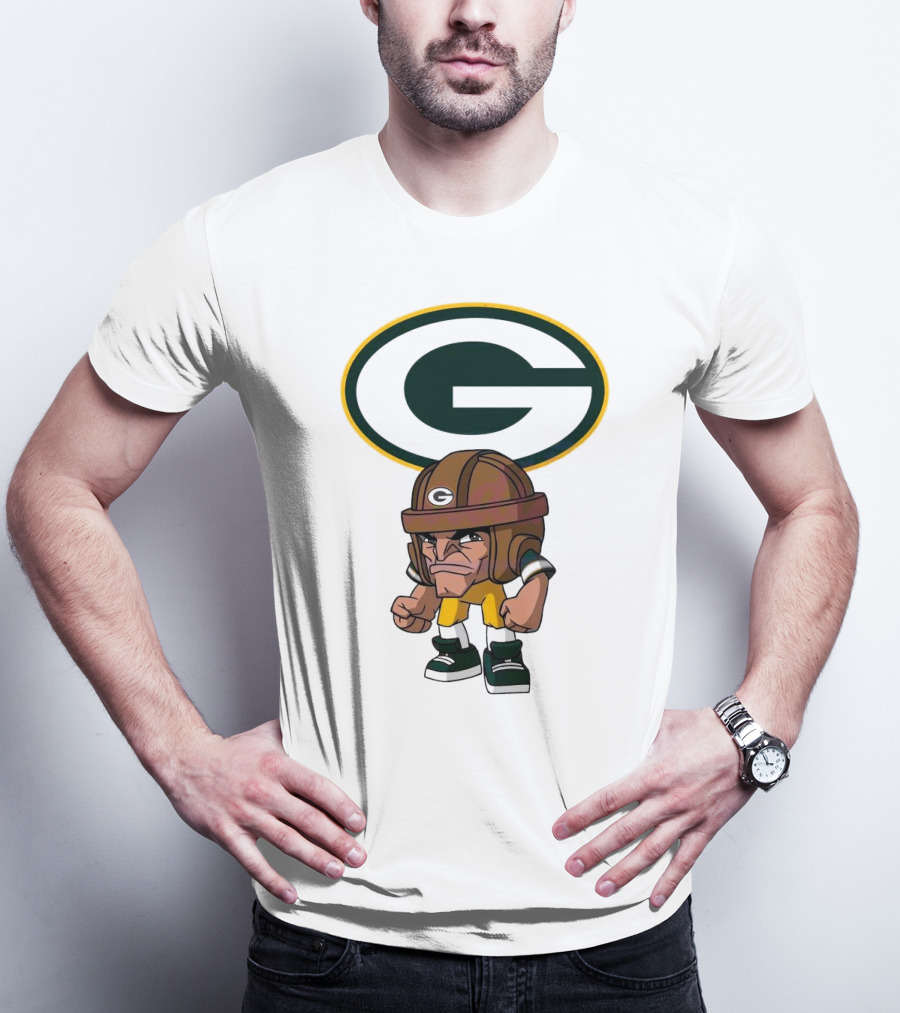 Rush Zone Green Bay Packers NFL Cartoon Character 2025 Bold Mascot T-Shirt