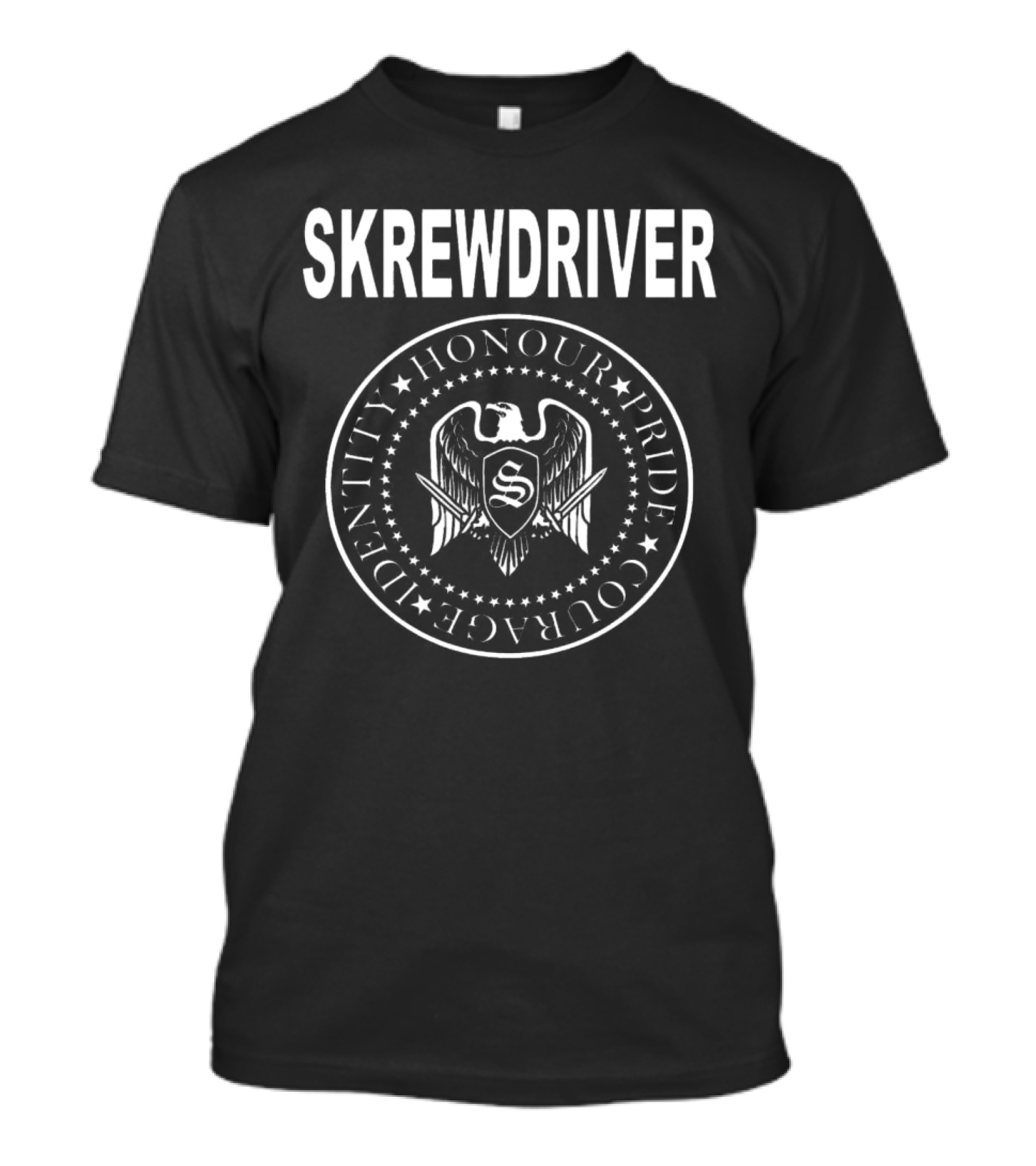 SKREWDRIVER Honour Pride Courage Identity Eagle Emblem T-Shirt