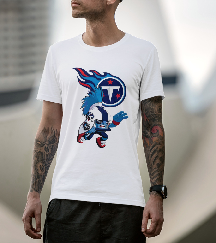 Tennessee Titans Rush Zone NFL Cartoon Character 2025 T-Shirt