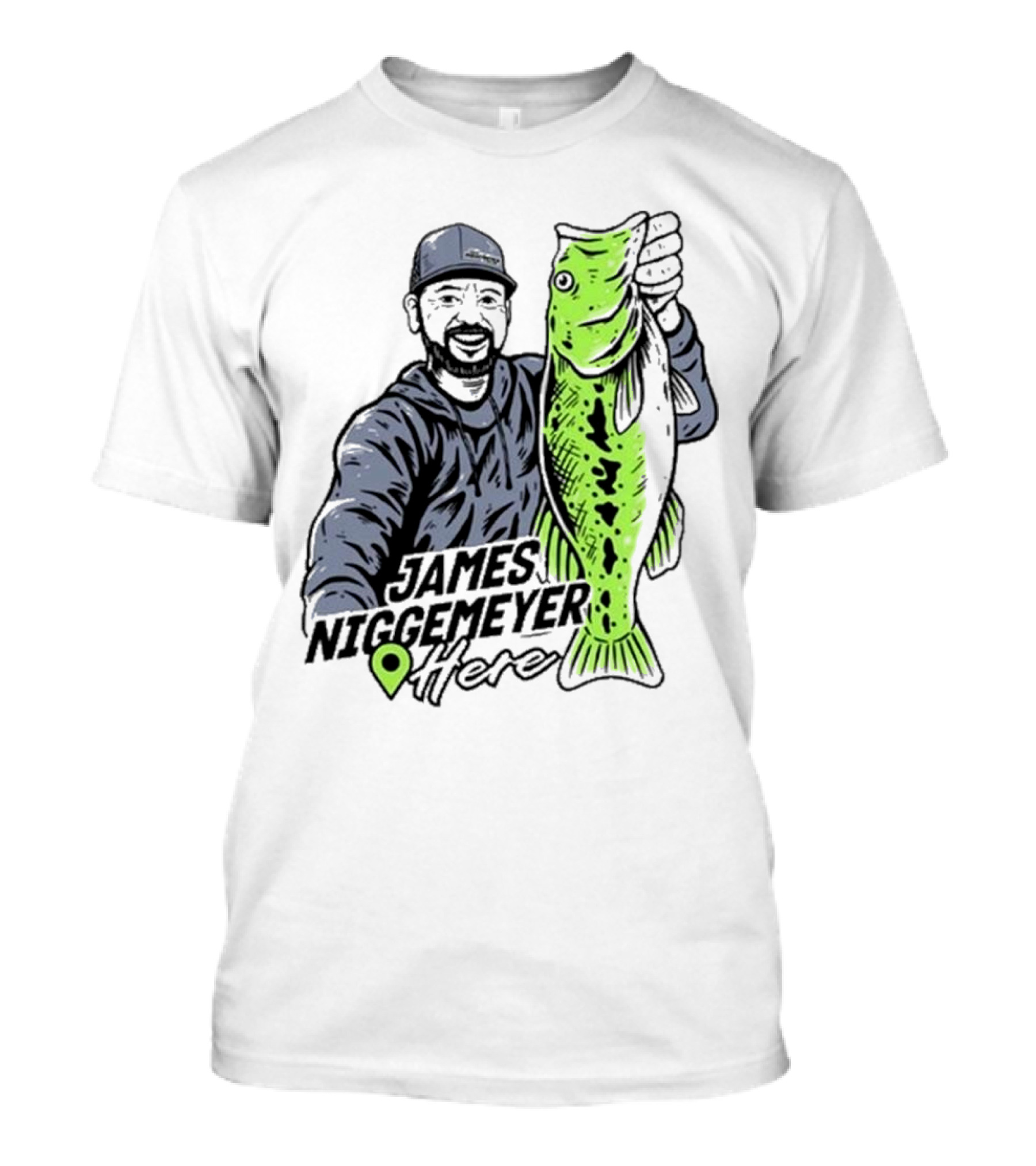 James Niggemeyer Here Holding Green Fish T-Shirt