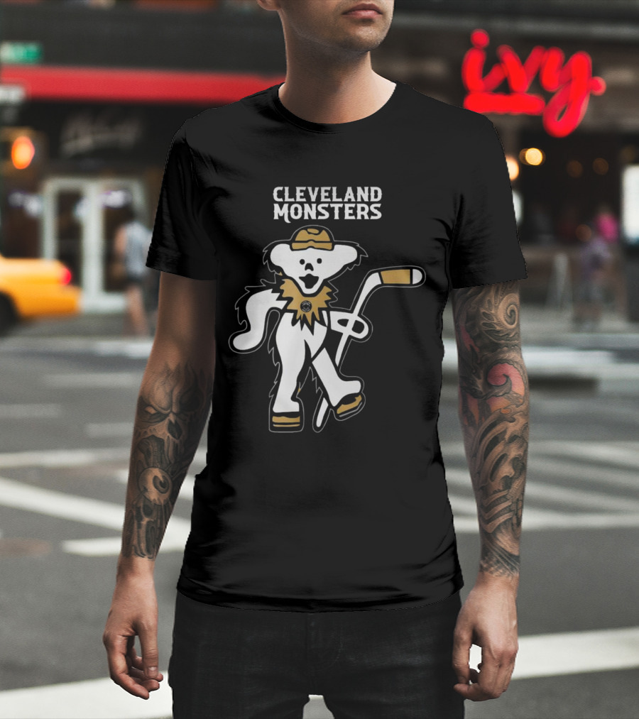 Cleveland Monsters 2025 Grateful Dead Bear Hockey Night T-Shirt