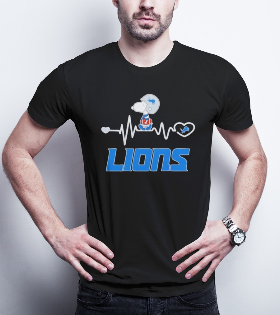 Heartbeat Snoopy Detroit Lions T-Shirt