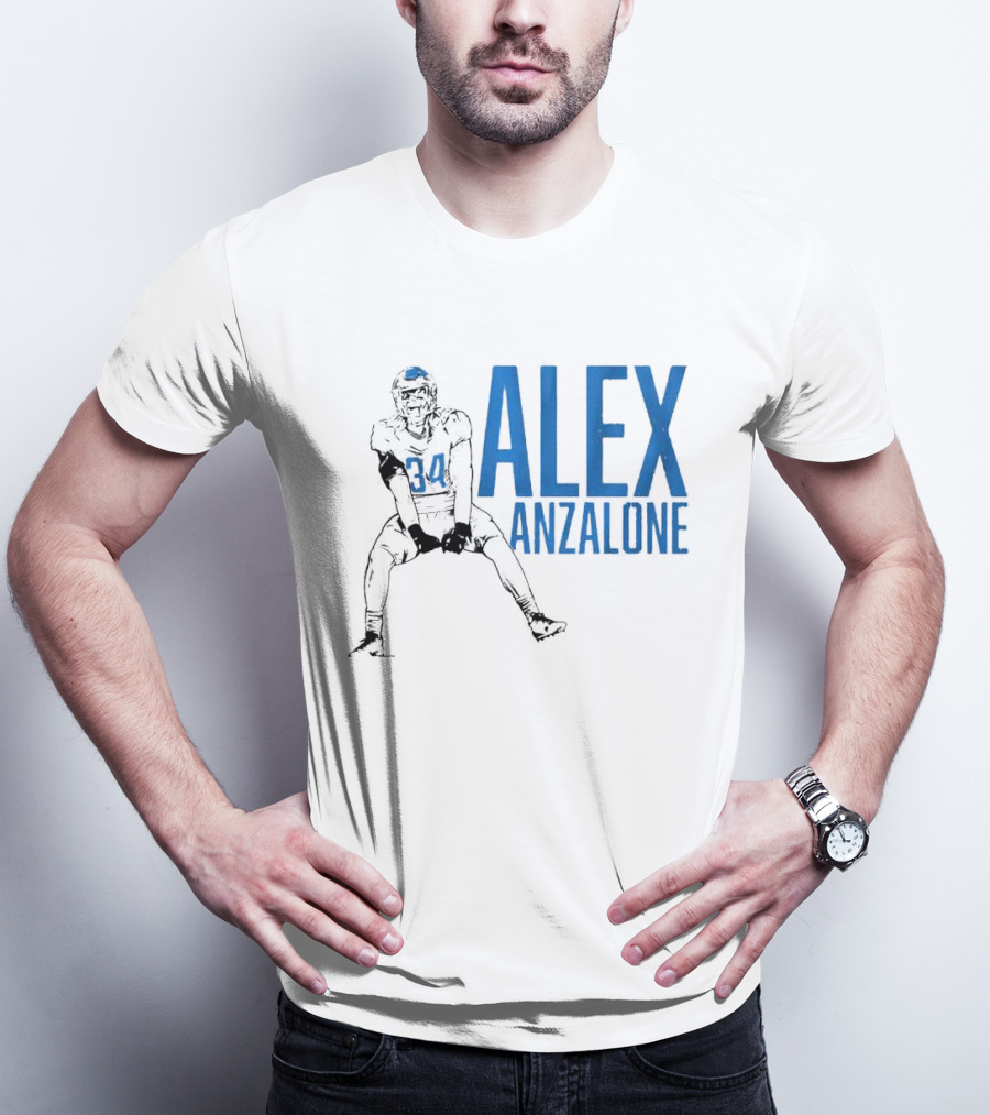Alex Anzalone 34 Football Grit Pose T-Shirt