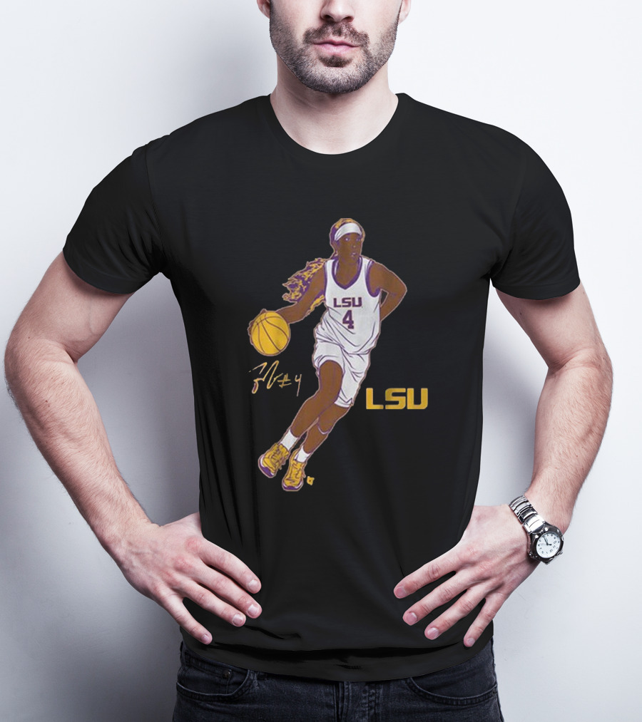 LSU Basketball Flau’jae Johnson Number 4 Superstar Pose T-Shirt