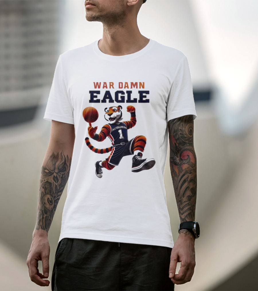 NCAA Auburn Tigers War Damn Eagle 2025 Mascot Basketball Tiger T-Shirt