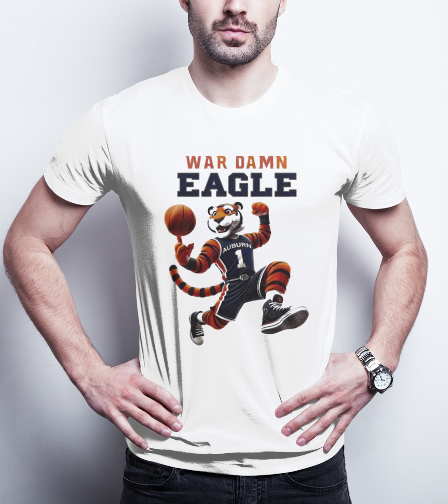 NCAA Auburn Tigers War Damn Eagle 2025 Mascot Basketball Tiger T-Shirt