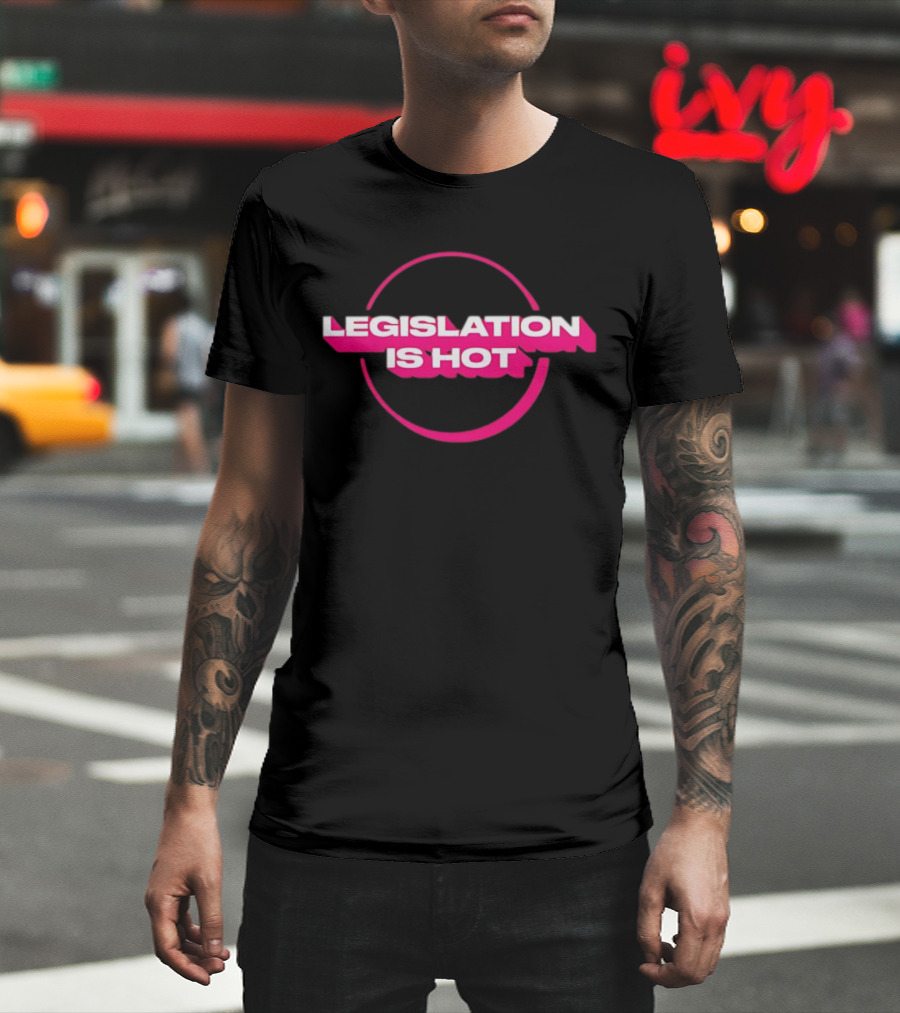 Legislation Is Hot Pink Neon Circle T-Shirt
