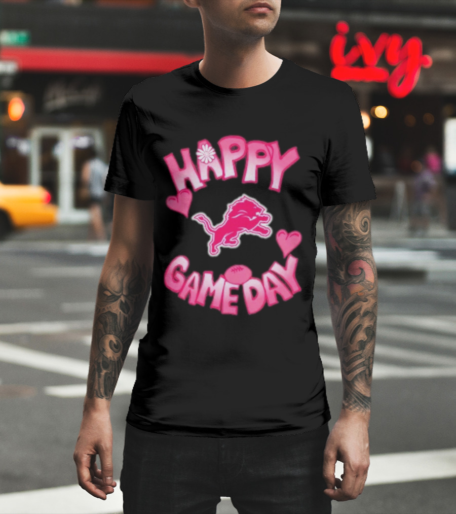 Happy Gameday Detroit Lions Valentine’s Day 2025 T-Shirt