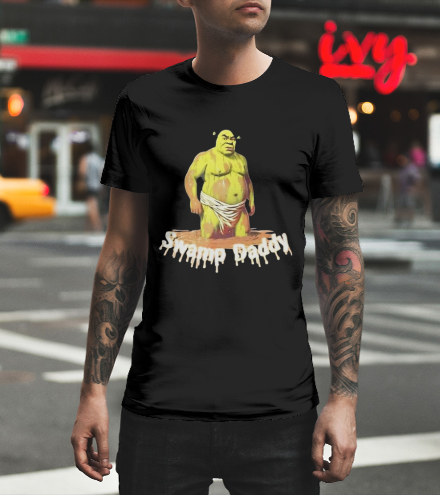 Unethical Threads Swamp Daddy Shrek Dripping Text Image T-Shirt