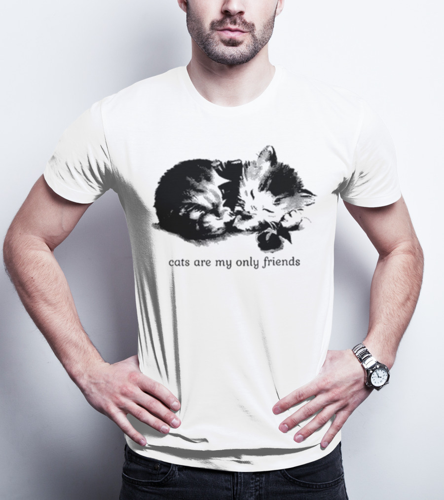 Cats Are My Only Friends Cute Kitten Companions T-Shirt