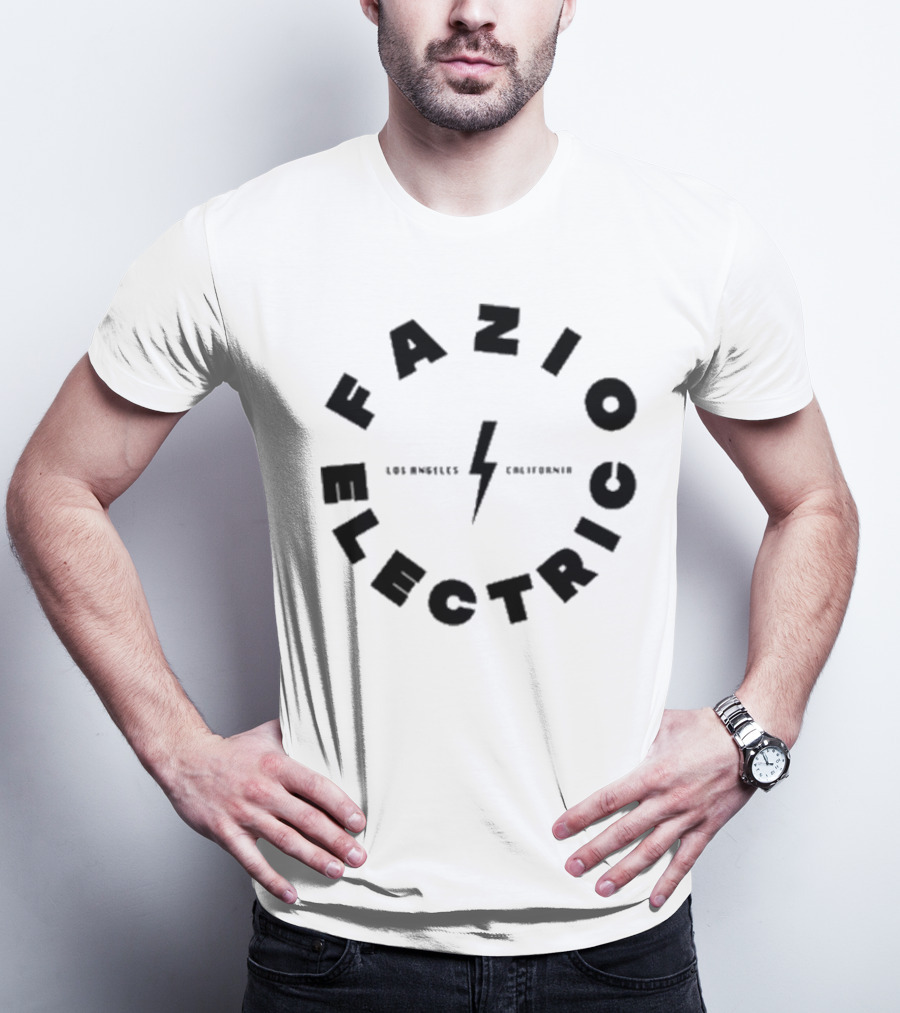 Fazio Electrico Los Angeles California Bold Circular Design With Lightning T-Shirt