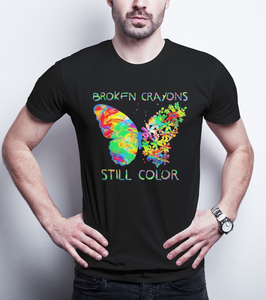 BROKEN CRAYONS STILL COLOR BUTTERFLY T-Shirt