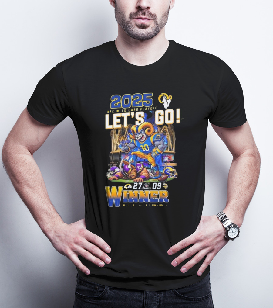 2025 NFC Wild Card Playoff Let’s Go Los Angeles Rams Winner 27-09 T-Shirt