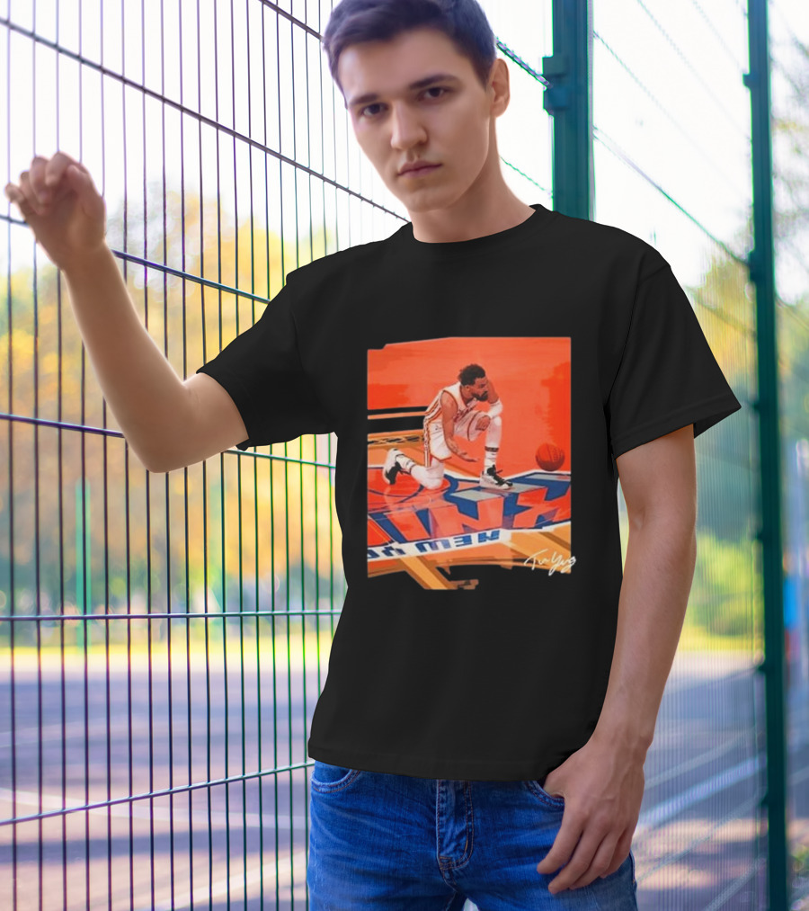 Atlanta Hawks Trae Young Kneeling Basketball New York Signature T-Shirt