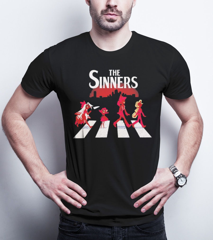 Hazbin Hotel The Sinners Abbey Road Characters Crossing T-Shirt
