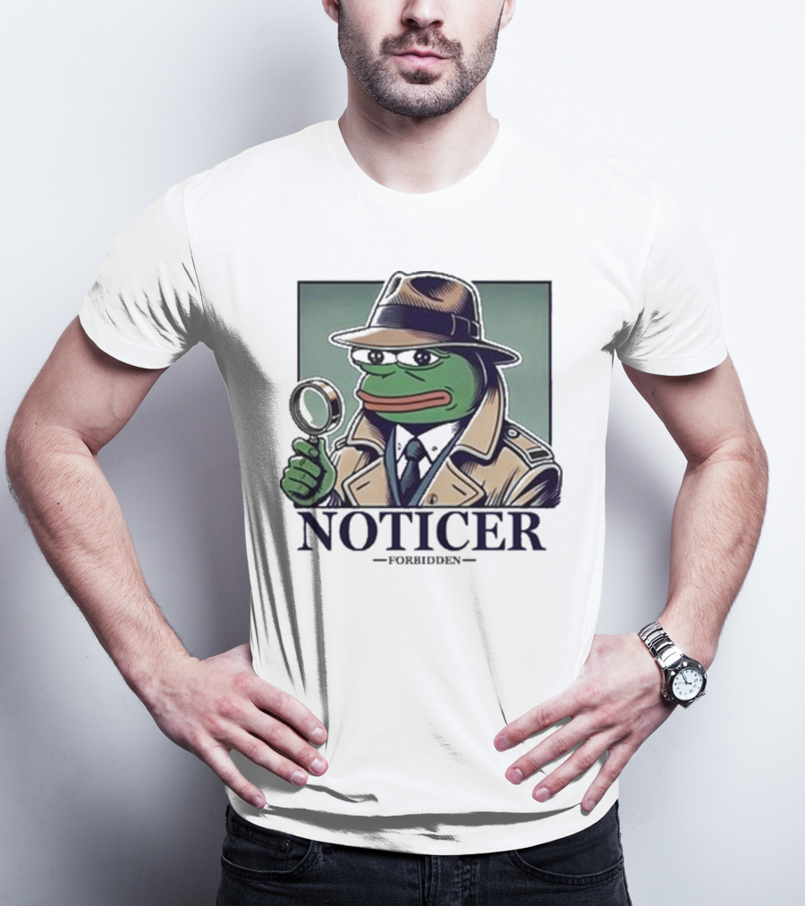 Noticer Forbidden Clothes Pepe Detective Magnifying Glass T-Shirt