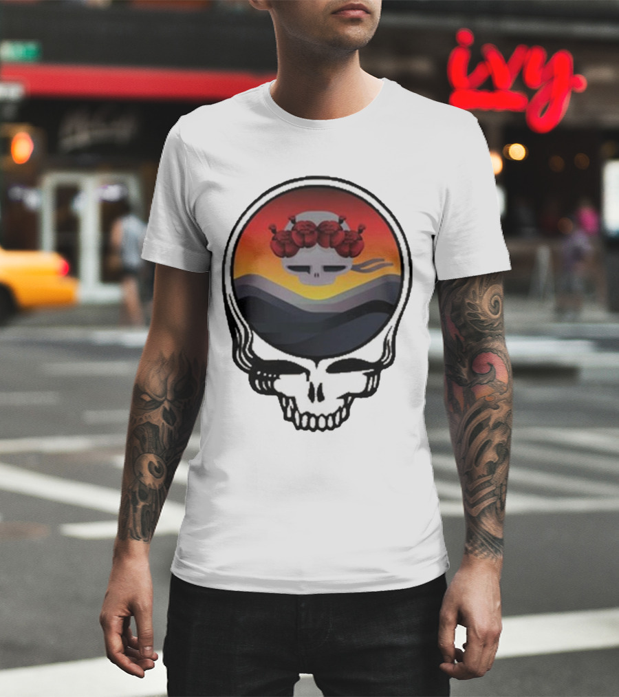 Grateful Dead The Ridge Skull Sunset With Roses T-Shirt