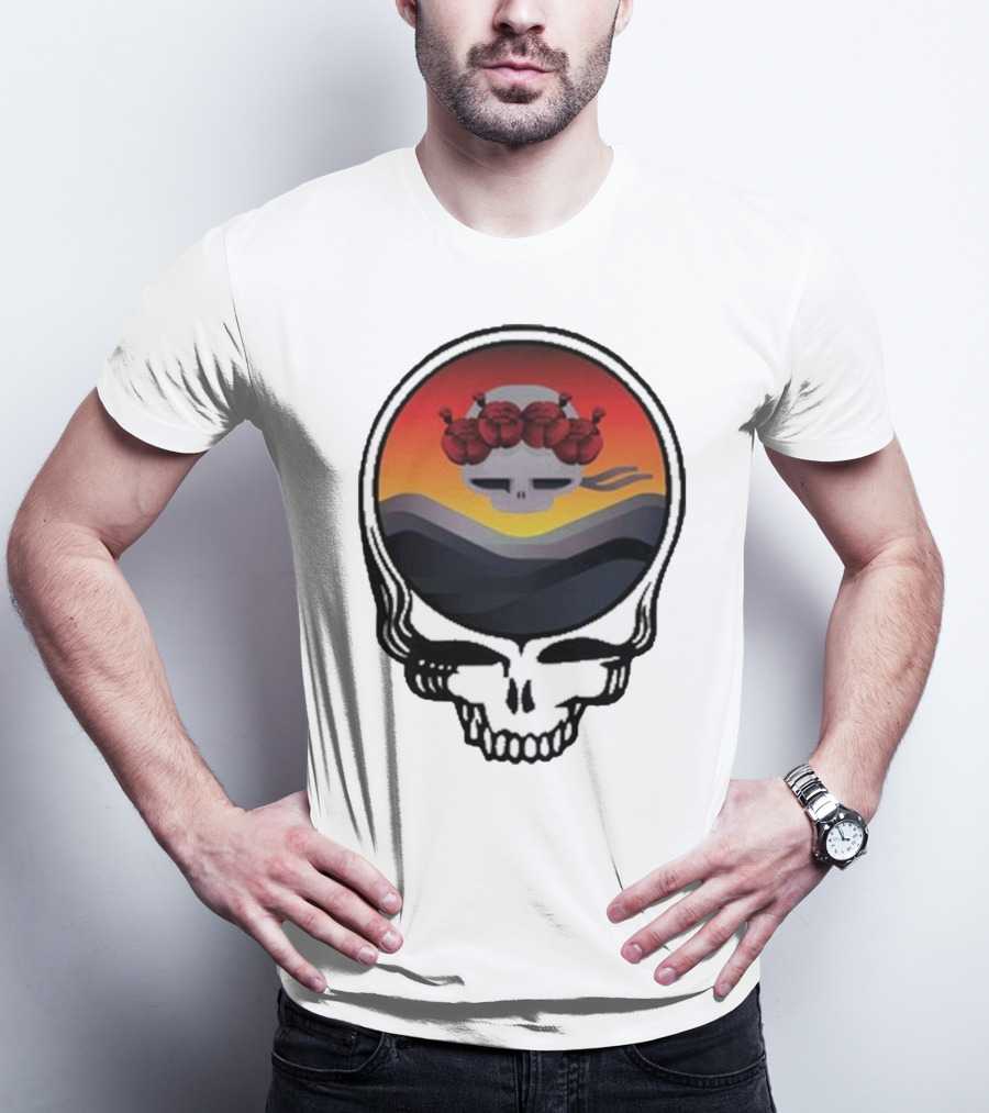 Grateful Dead The Ridge Skull Sunset With Roses T-Shirt
