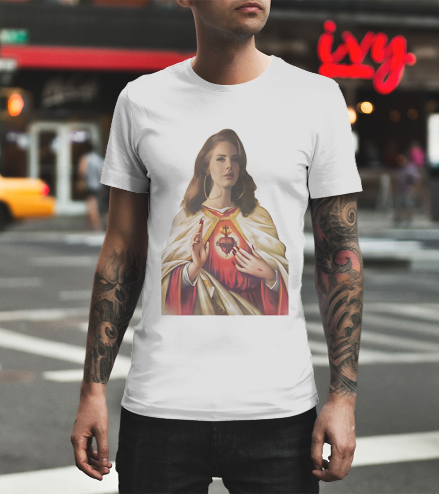 Jesus Lana Del Rey Sacred Heart Icon Image T-Shirt