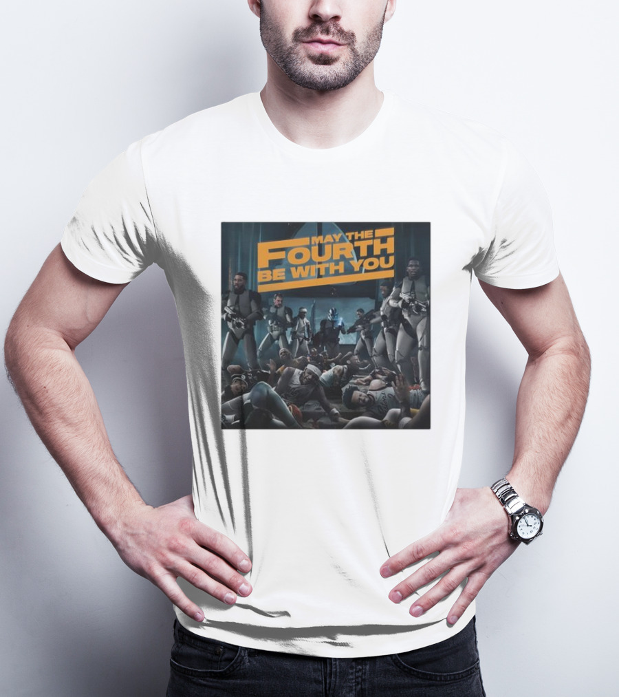 May The Fourth Be With You Basketball Players And Stormtroopers Scene T-Shirt