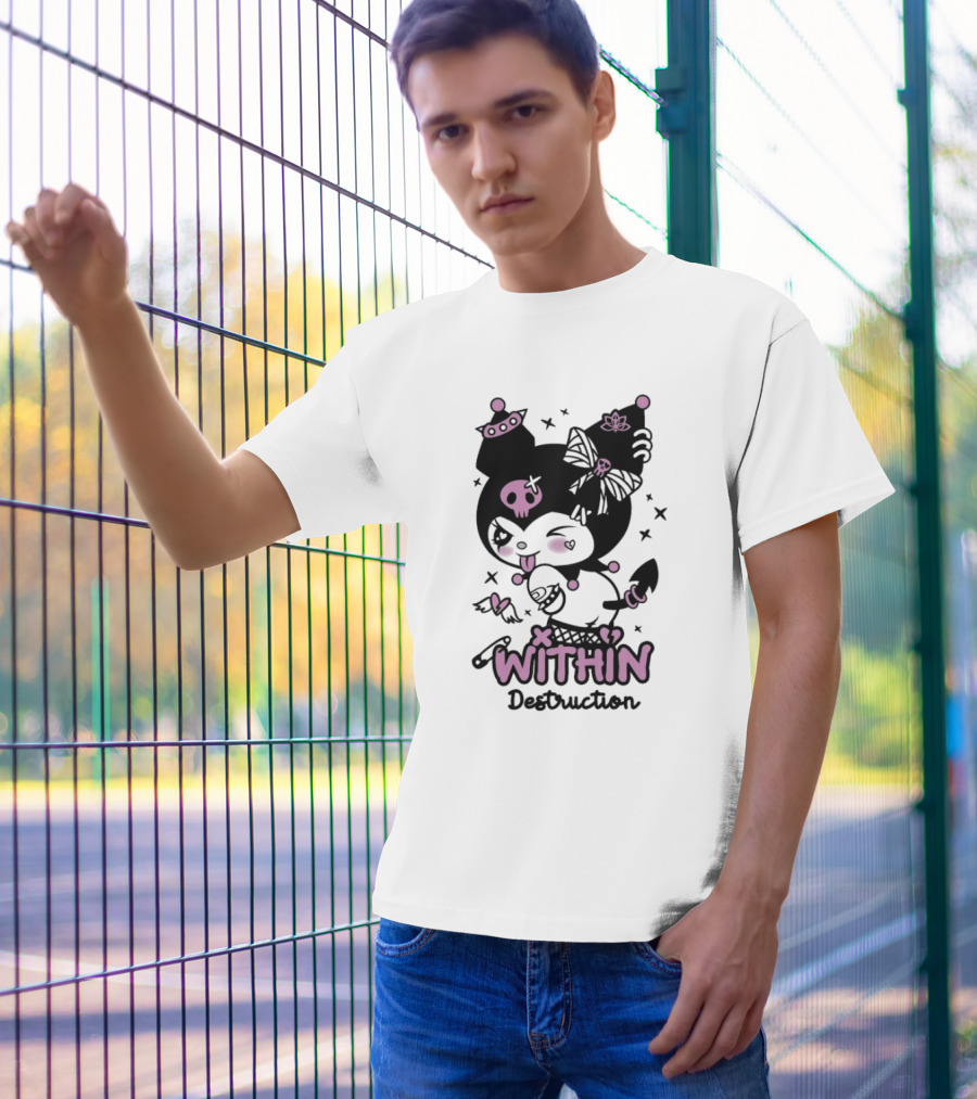 Within Destruction Devil Kitty Kuromi Skull And Bow Elements T-Shirt