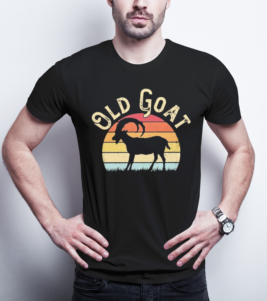 Old Goat Vintage Sunset Silhouette Retro Style T-Shirt