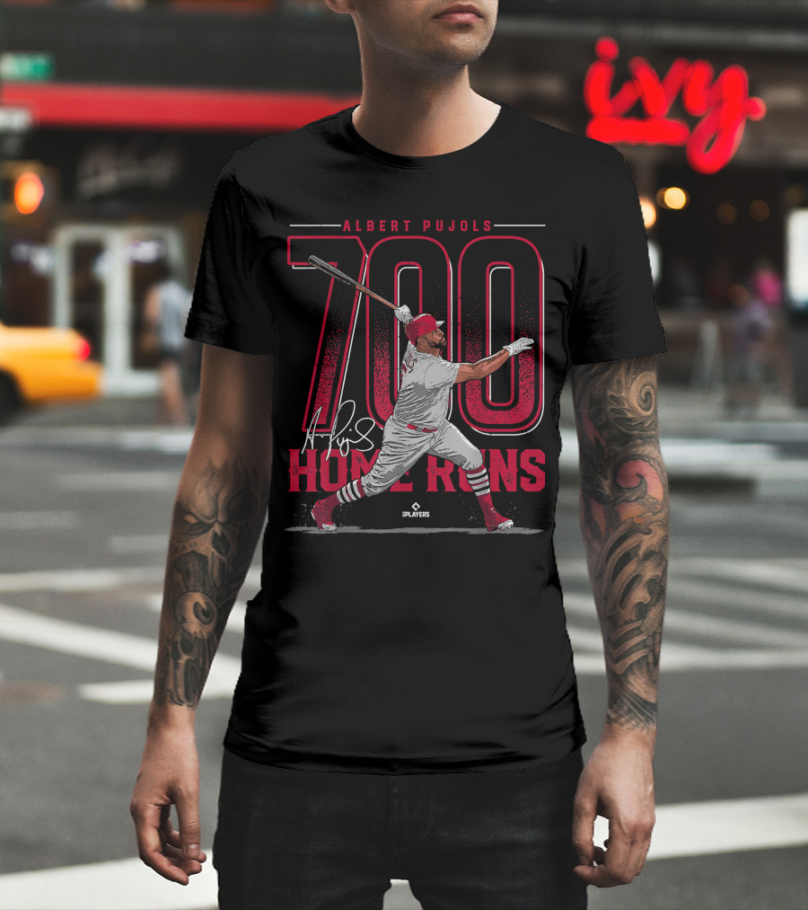 Albert Pujols 700 Home Runs St Louis Baseball MLBPA Players T-Shirt