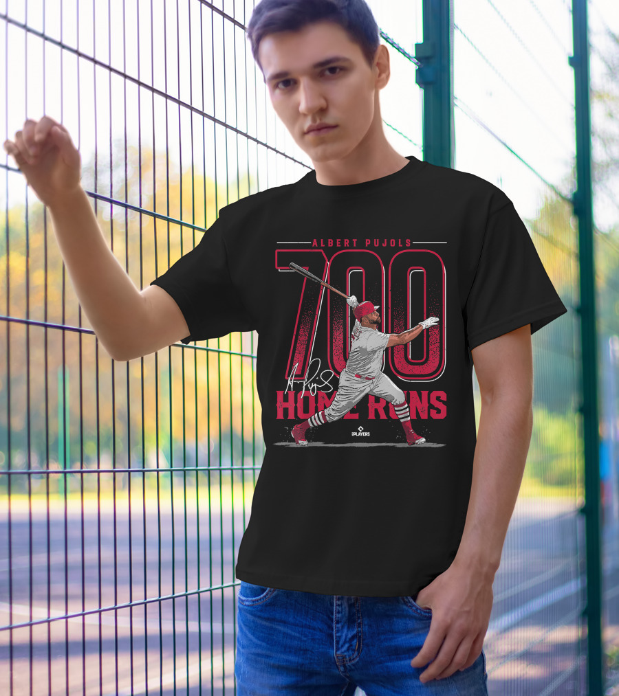 Albert Pujols 700 Home Runs St Louis Baseball MLBPA Players T-Shirt
