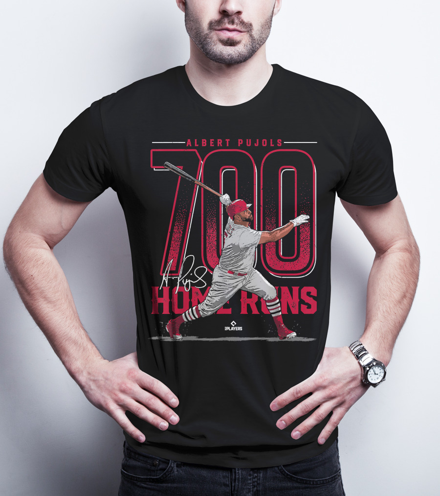 Albert Pujols 700 Home Runs St Louis Baseball MLBPA Players T-Shirt