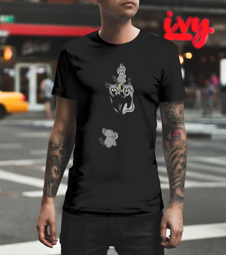 Raccoon Trio Climbing Pocket Adventure T-Shirt