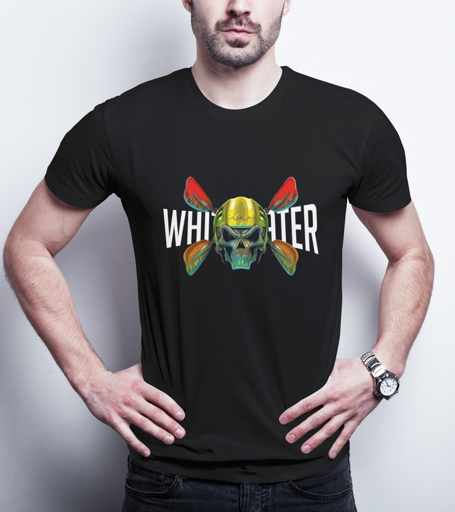 Whitewater Kayak Paddle Skull T-Shirt
