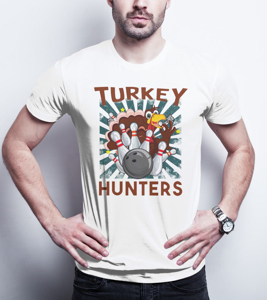 Turkey Bowling Pins Hunters Strikes T-Shirt