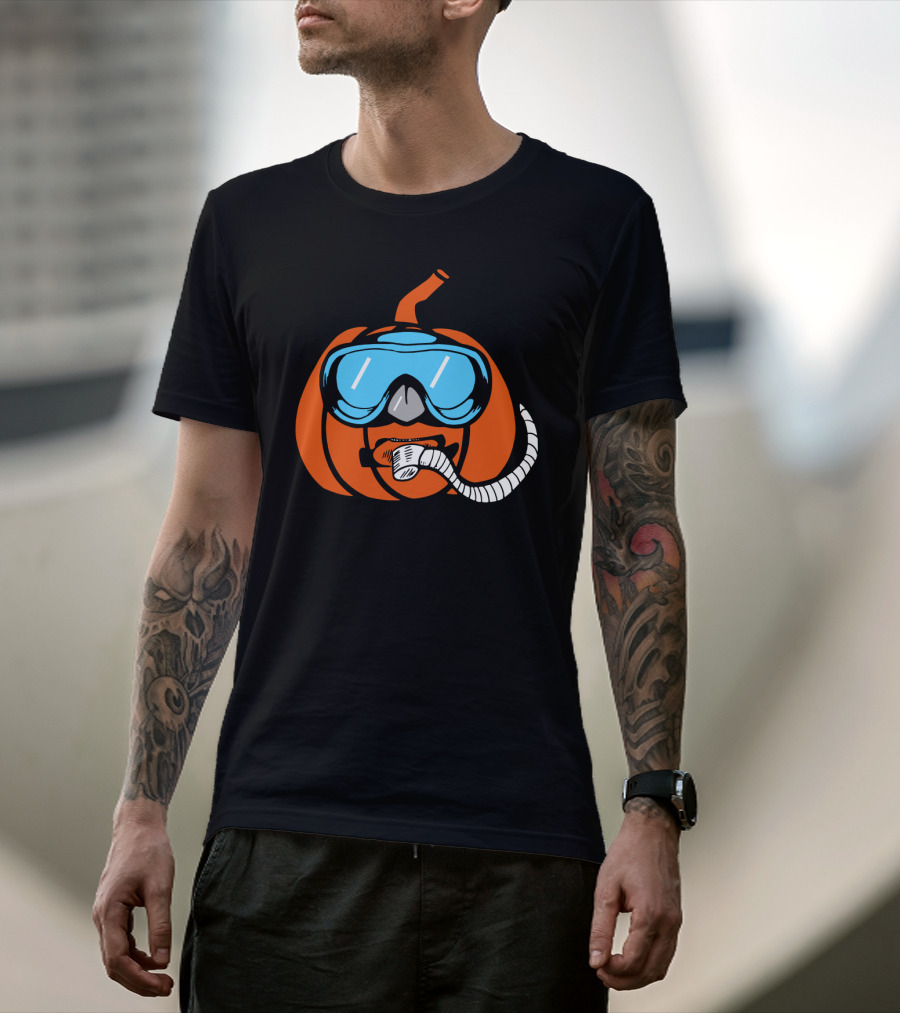 Scuba Pumpkin Halloween Snorkeling Mask T-Shirt