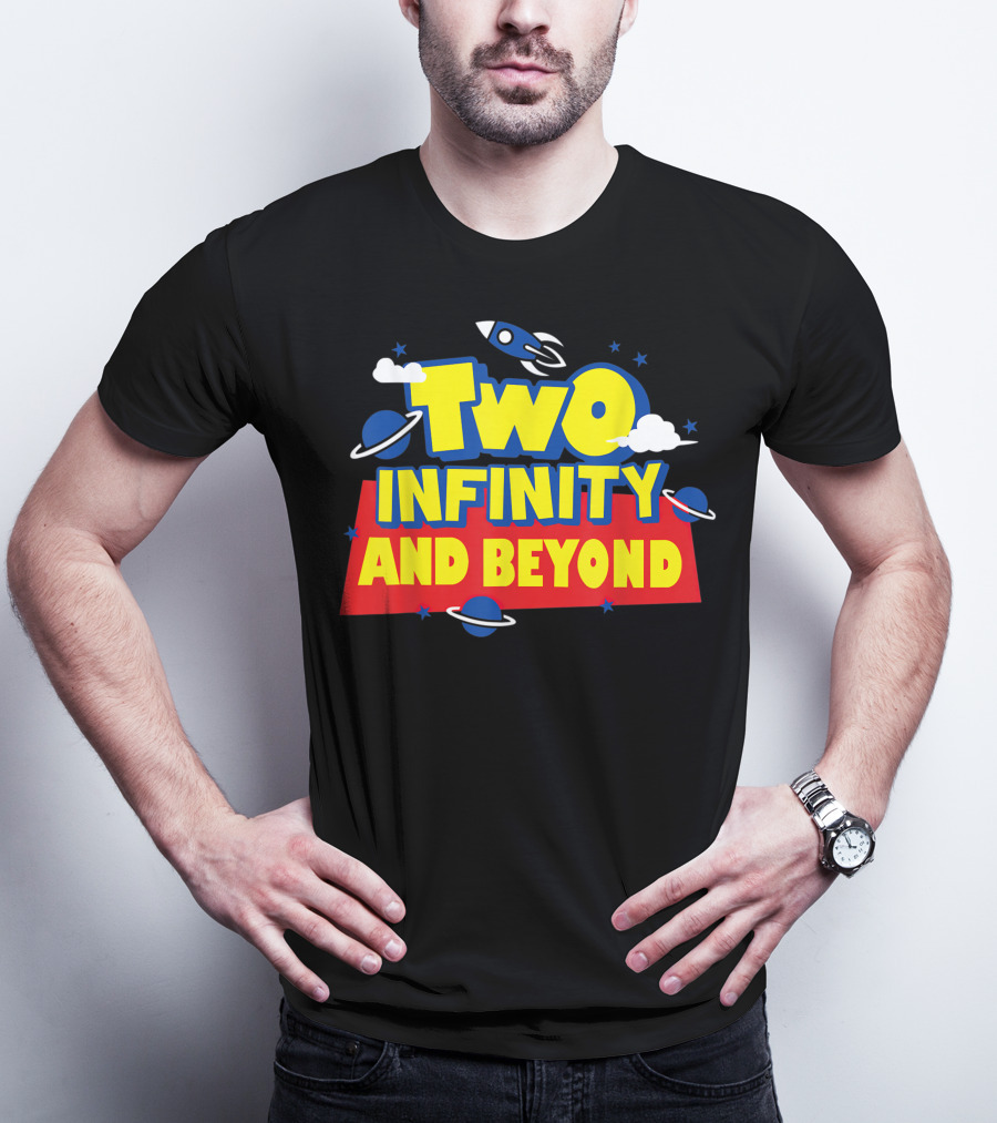 Two Infinity And Beyond 2nd Birthday Rocket And Planets T-Shirt