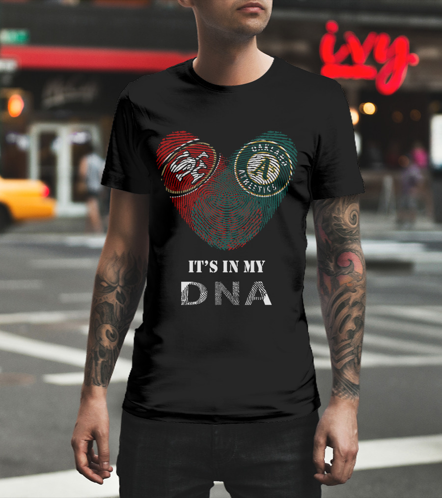 49ers Oakland Athletics Fingerprint Style Dna T-Shirt