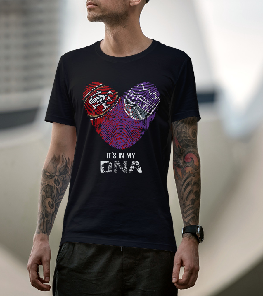49ers Sacramento Kings It's In My Dna Fingerprint Heart T-Shirt