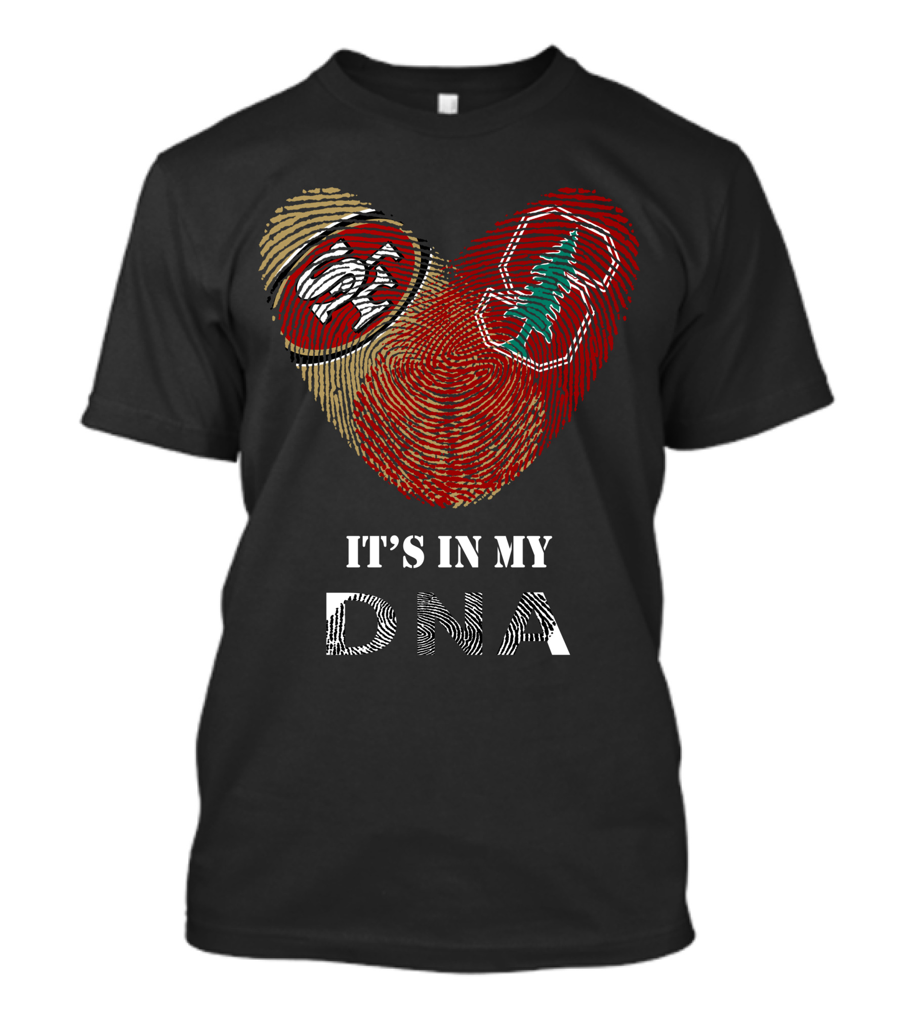 49ers Stanford Cardinal Love Dna Fingerprints T-Shirt