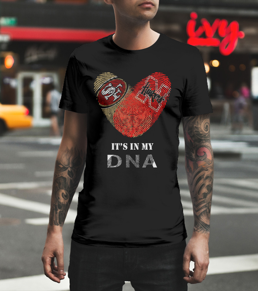 49Ers Nebraska Cornhuskers Fingerprint Heart DNA T-Shirt