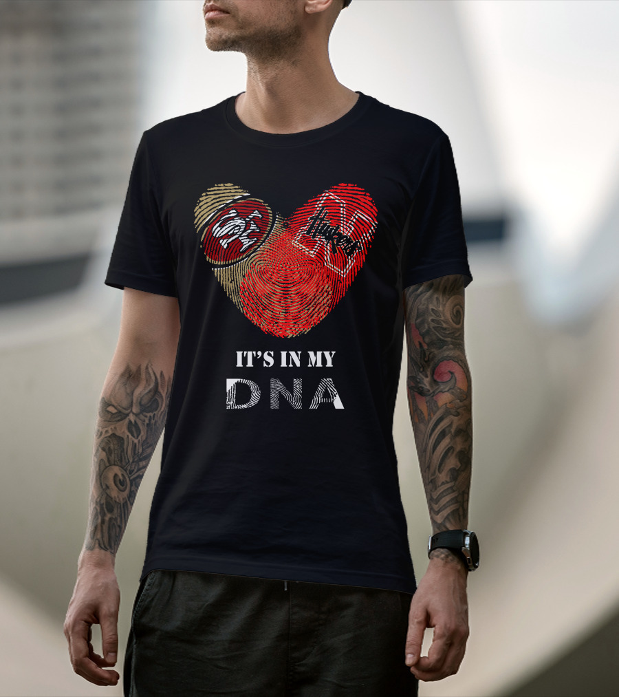 49Ers Nebraska Cornhuskers Fingerprint Heart DNA T-Shirt