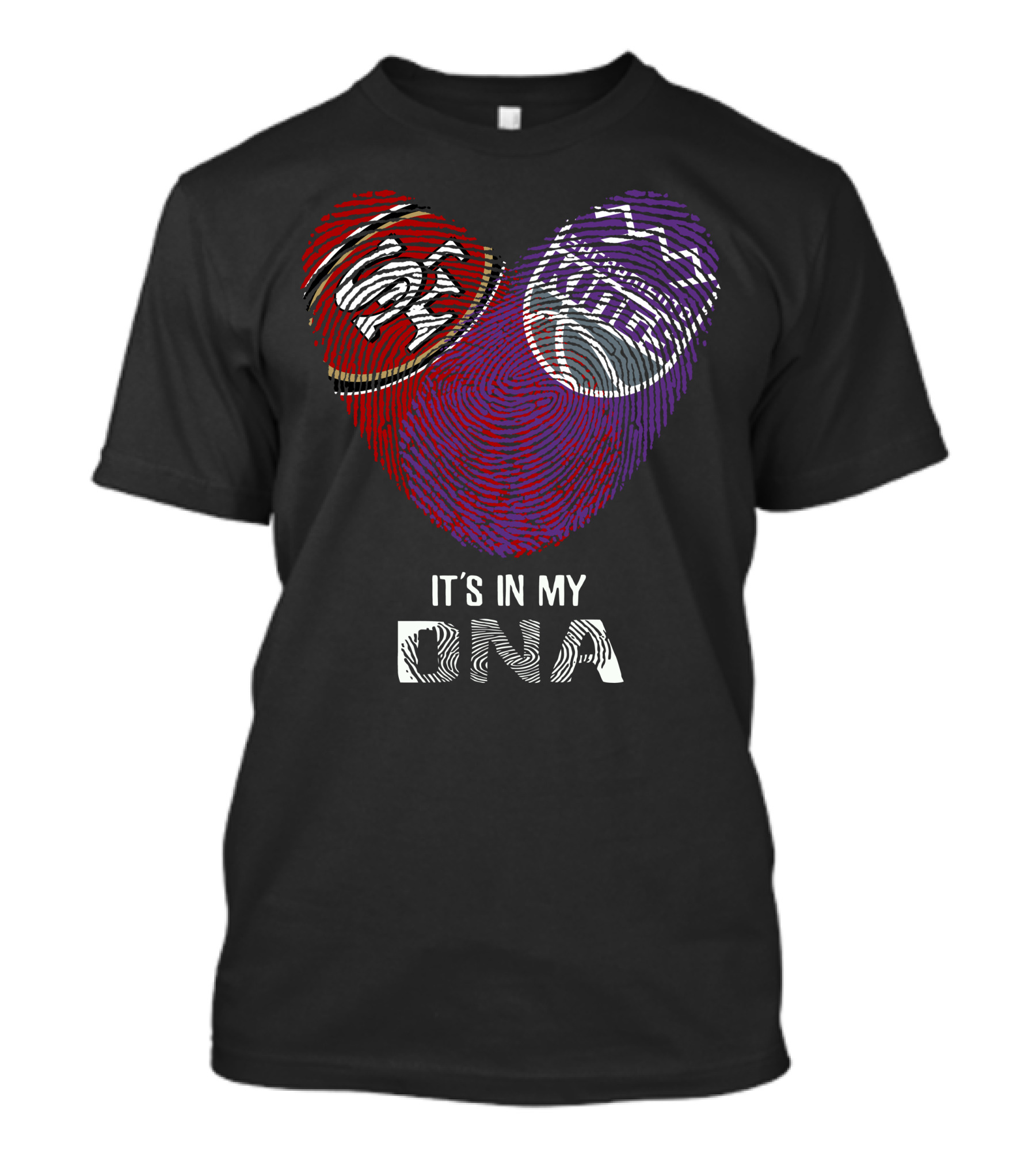 49Ers Sacramento Kings Heart Fingerprint It's In My DNA T-Shirt