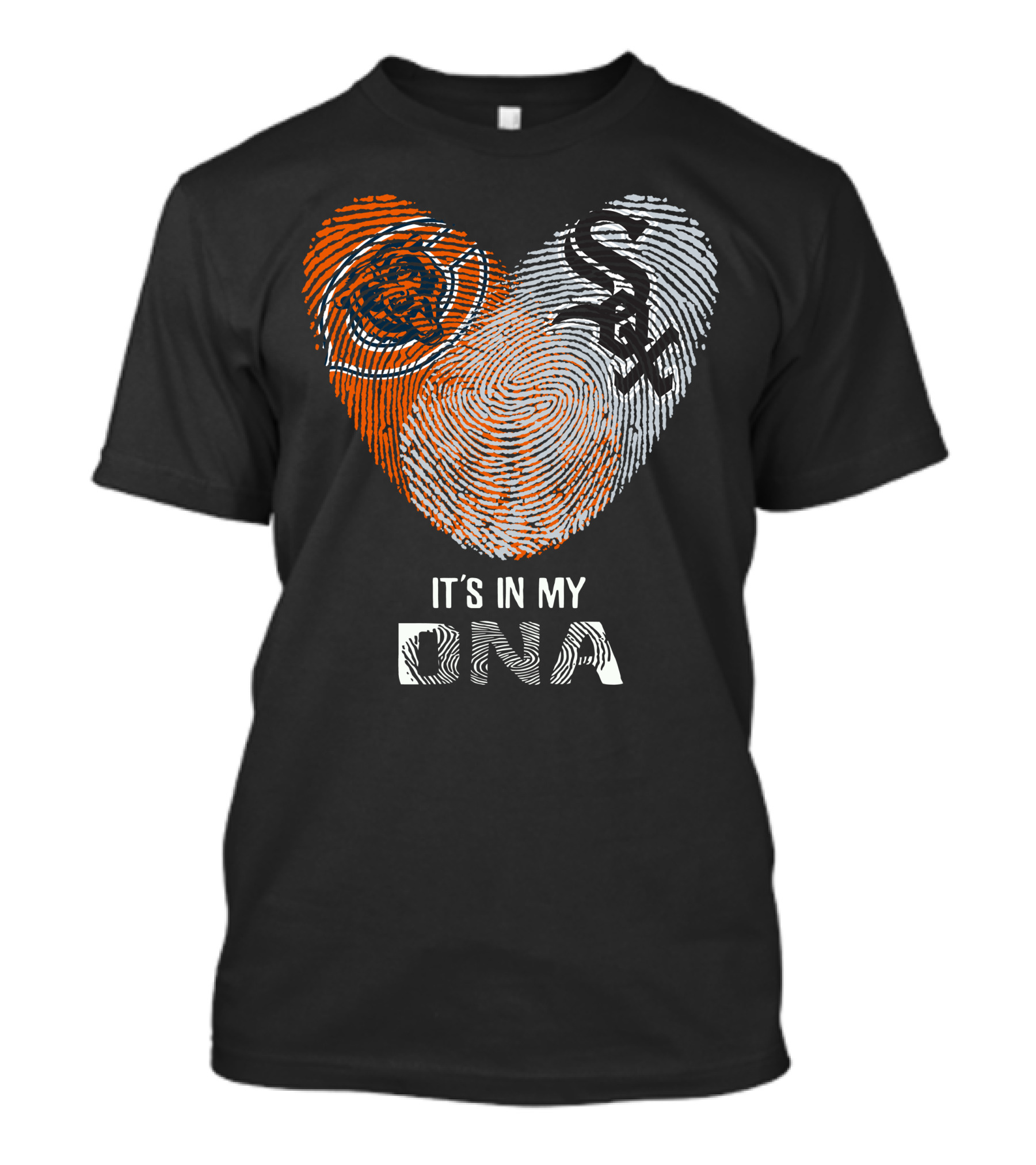 Bears White Sox It’s In My DNA Fingerprint Heart T-Shirt