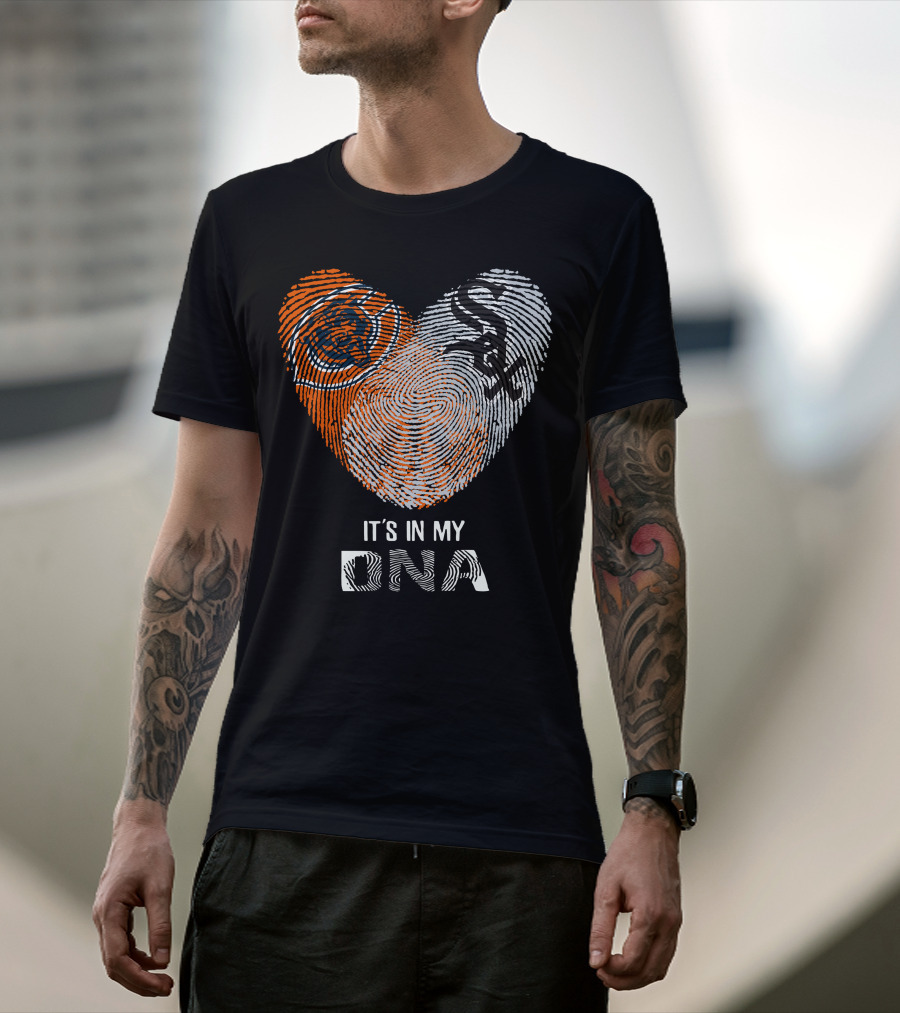 Bears White Sox It’s In My DNA Fingerprint Heart T-Shirt