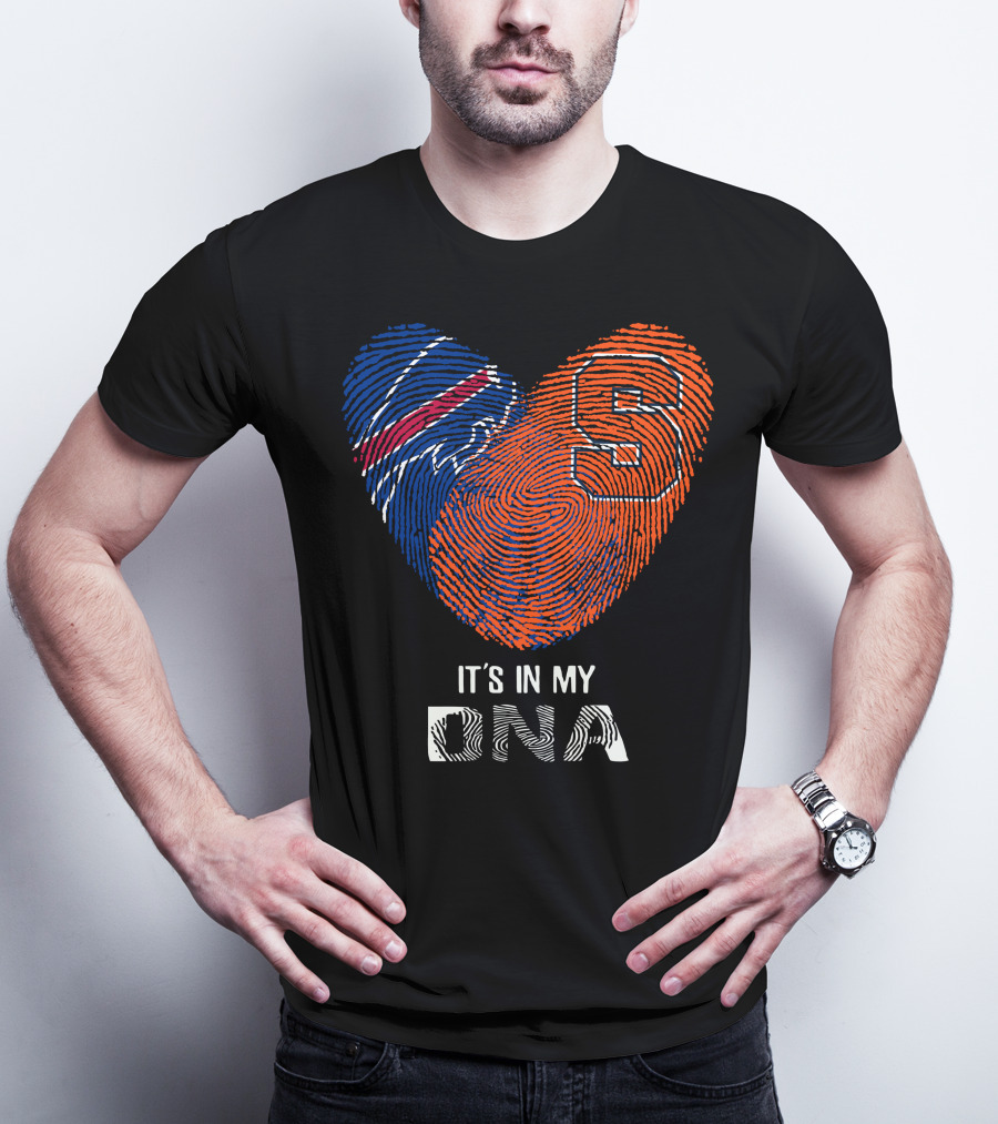 Bills Syracuse It's In My DNA Heart Fingerprint T-Shirt