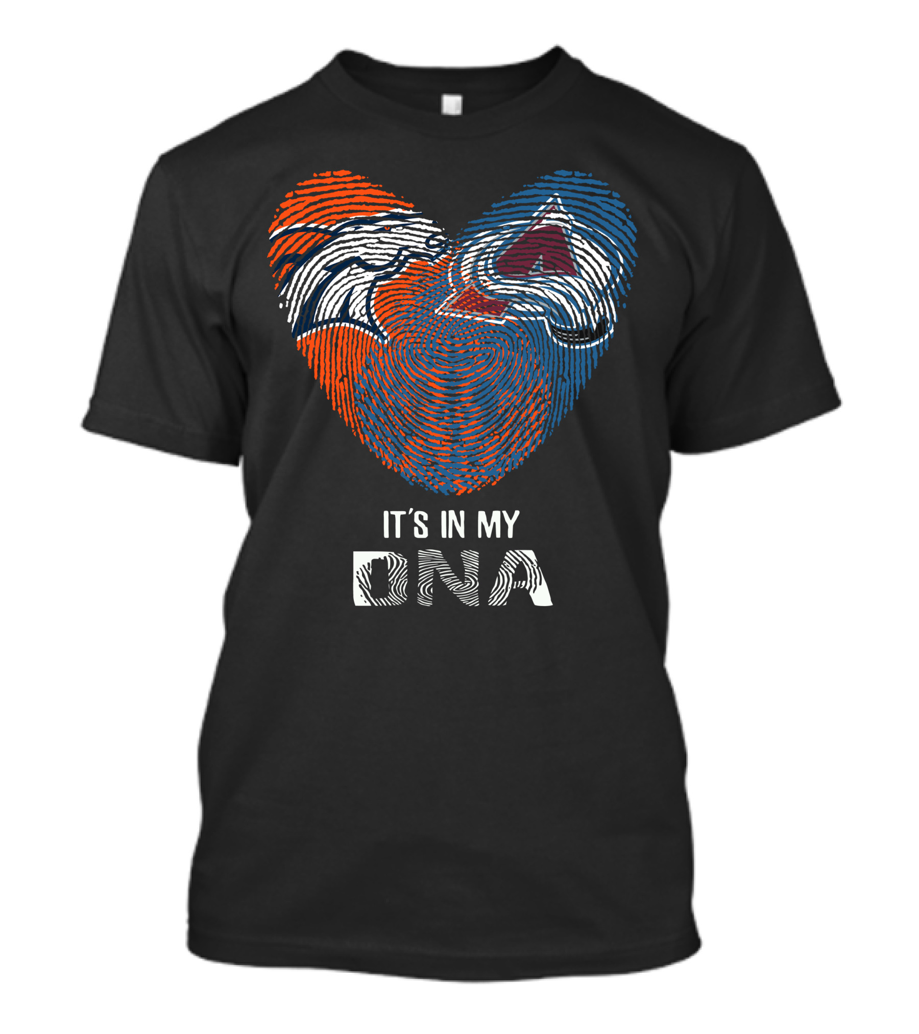 Broncos Avalanche It's In My DNA Fingerprint Heart T-Shirt
