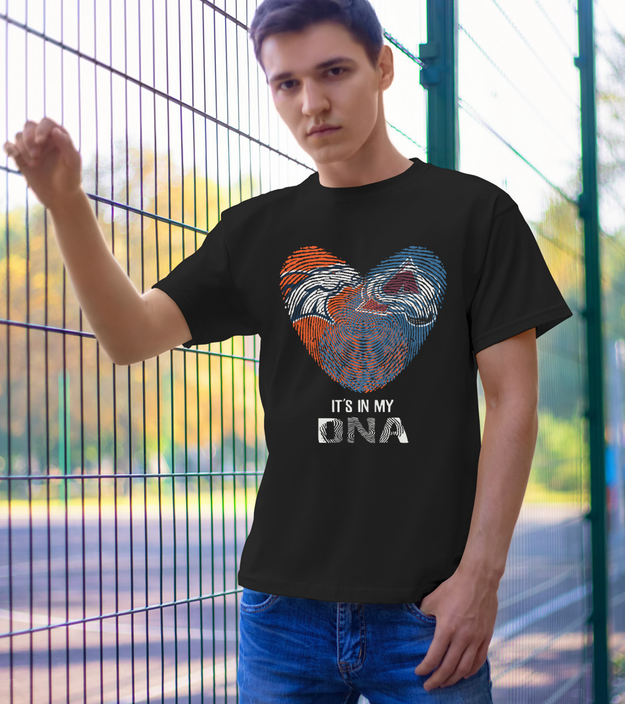 Broncos Avalanche It's In My DNA Fingerprint Heart T-Shirt