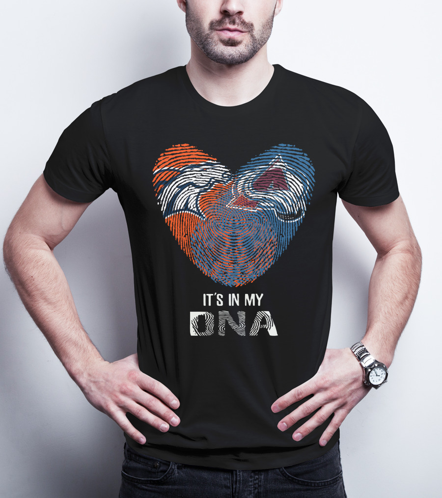 Broncos Avalanche It's In My DNA Fingerprint Heart T-Shirt