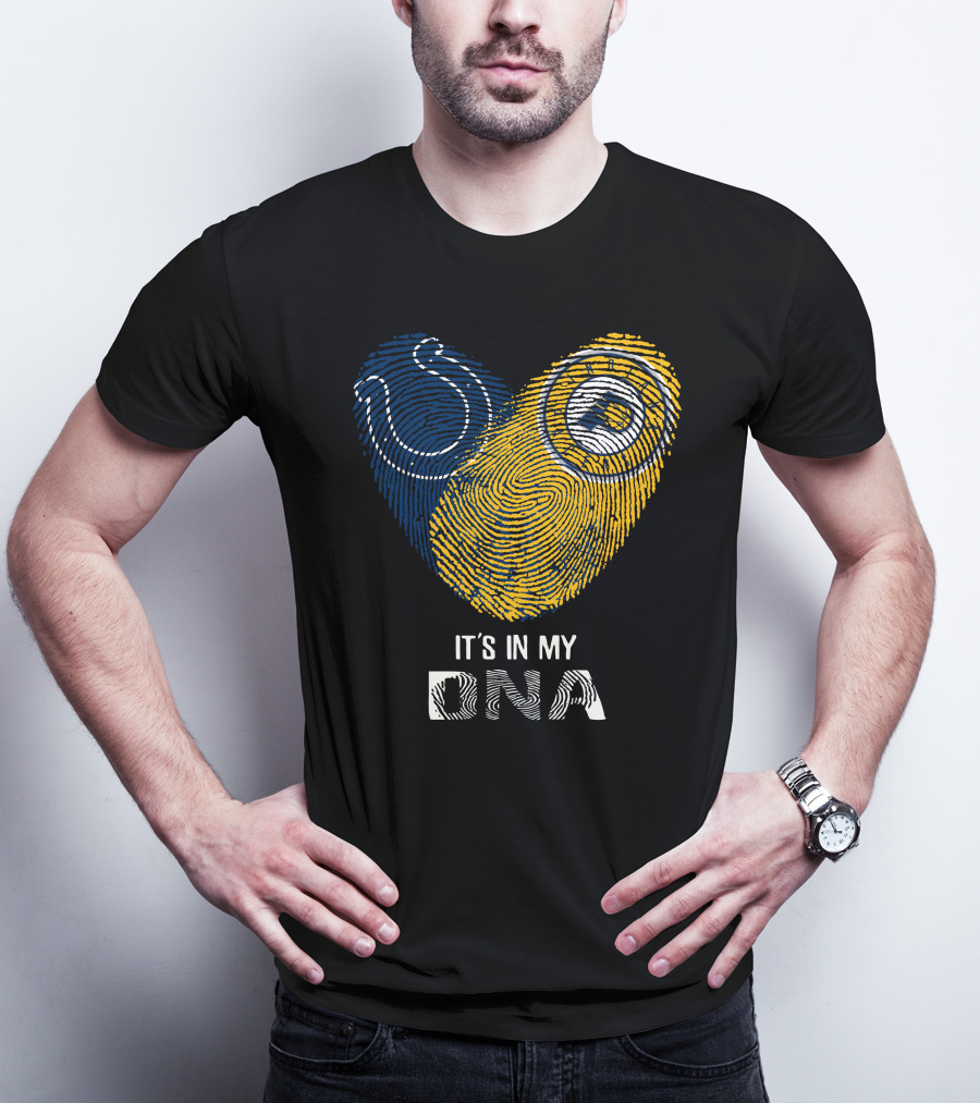 Colts Pacers It's In My Dna Heart Fingerprint Pride Indianapolis Fan T-Shirt